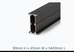 90mm H x 45mm W L 5.4 Black Aluminium Joist/Bearer | Carroll's ...